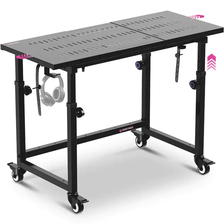 Portable Keyboard Workstation with Utility Table - Liquid Stands