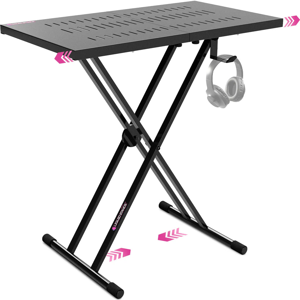 Expandable DJ Table Portable Audio Mixer Stand - Liquid Stands