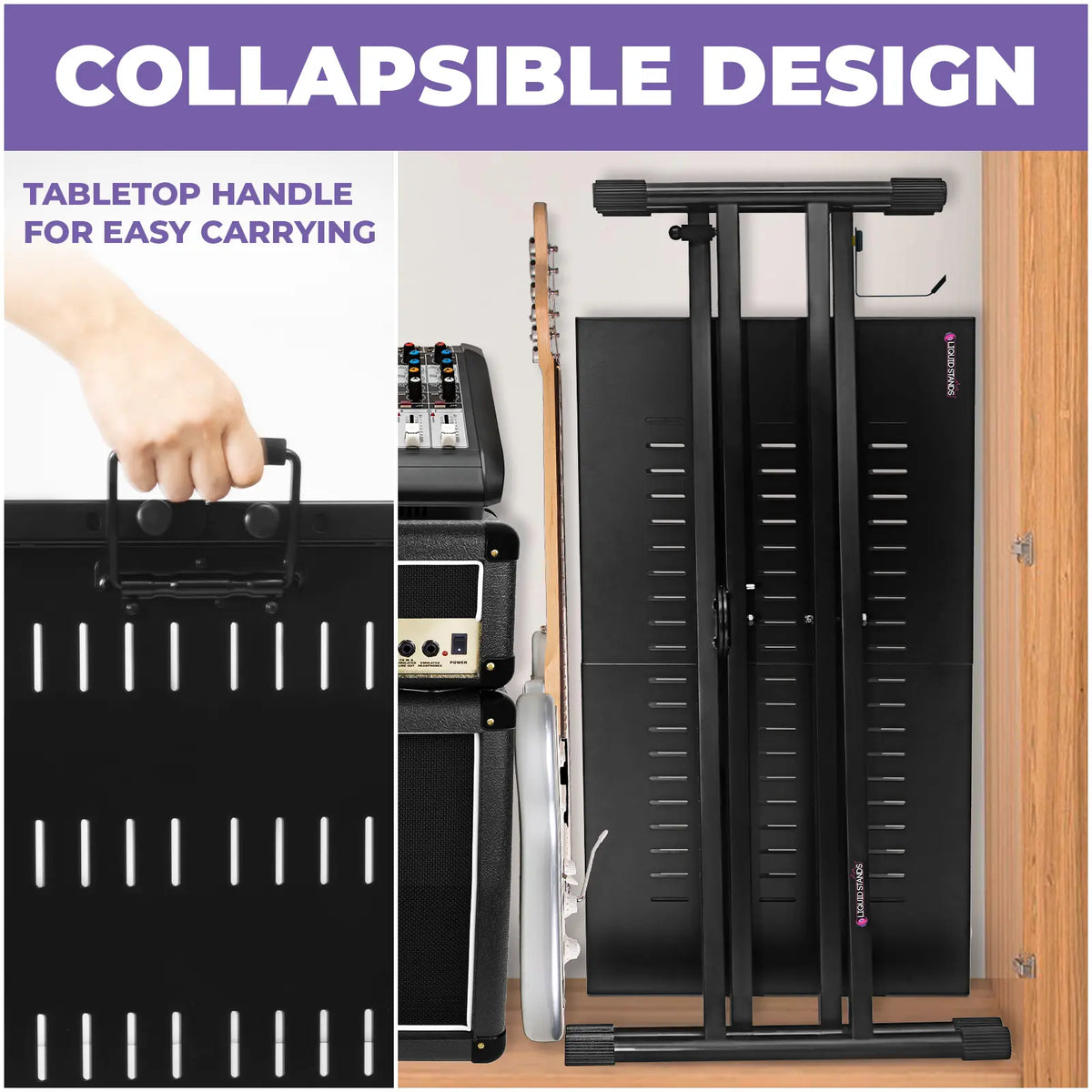 Expandable DJ Table Portable Audio Mixer Stand - Liquid Stands