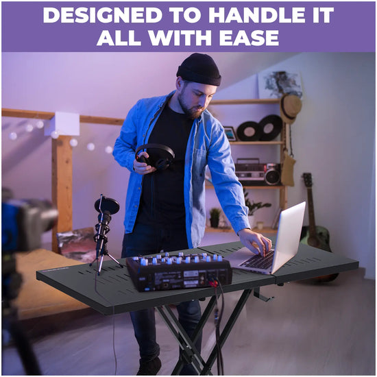 Expandable DJ Table Portable Audio Mixer Stand - Liquid Stands