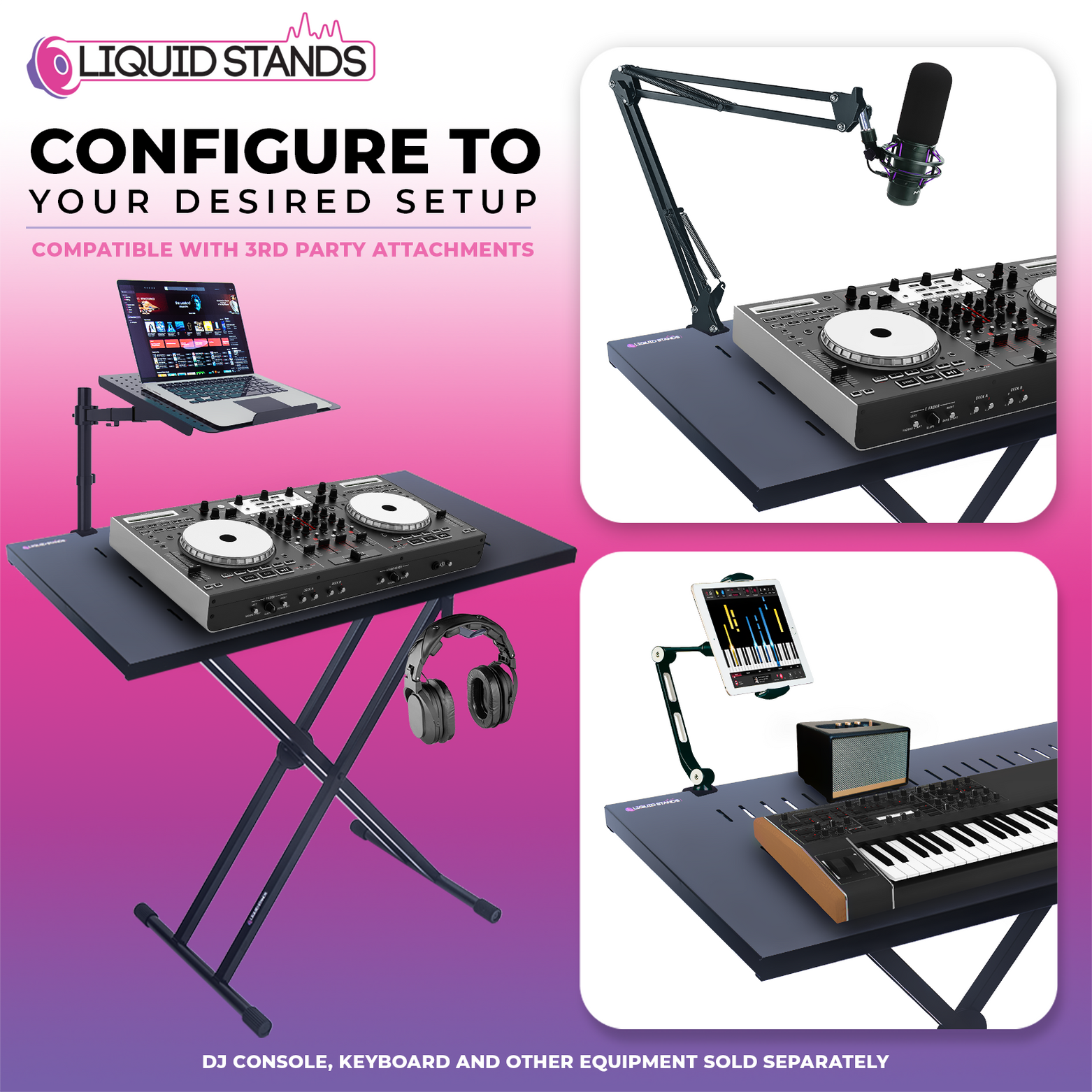 Expandable DJ Table Portable Audio Mixer Stand – Liquid Stands